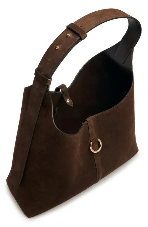 Strathberry Large Kite Suede Hobo Bag - Chocolate