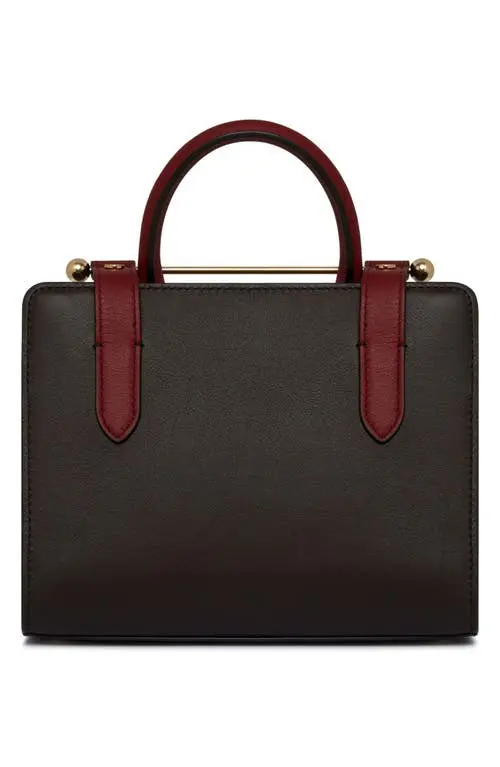 Strathberry Mini Leather Tote - Espresso/oxblood/black