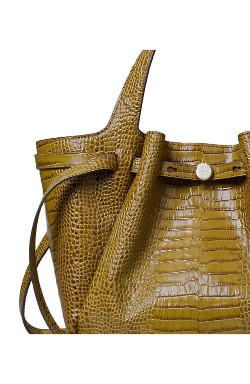 Tory Burch Small Romy Croc Embossed Leather Tote