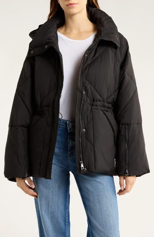 OOF WEAR Quilted Water Repellent Hooded Jacket - Nero
