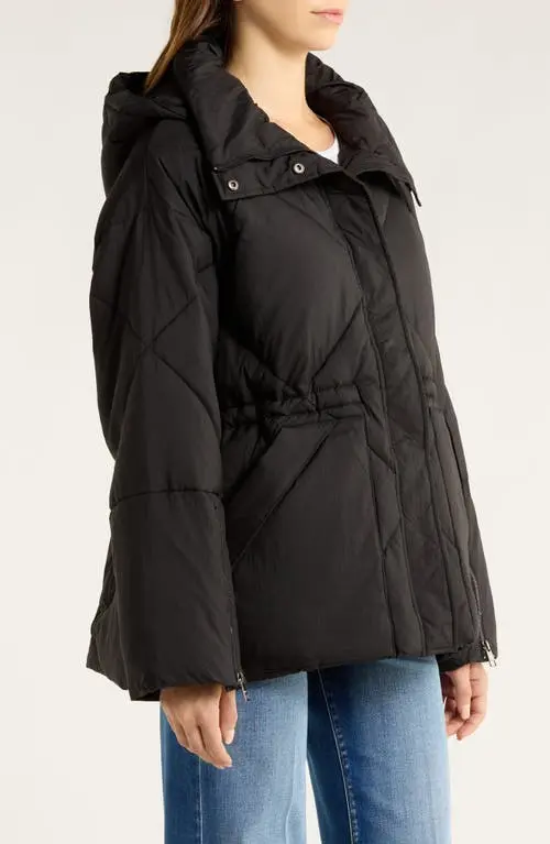 OOF WEAR Quilted Water Repellent Hooded Jacket - Nero
