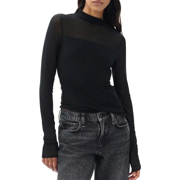 Rag & Bone Luca Long Sleeve Mesh Top