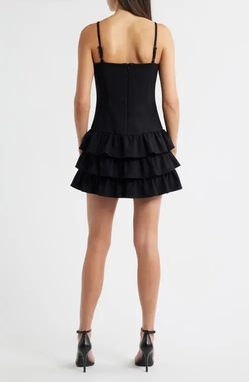 French Connection Tiered Ruffle Mini Dress - Black