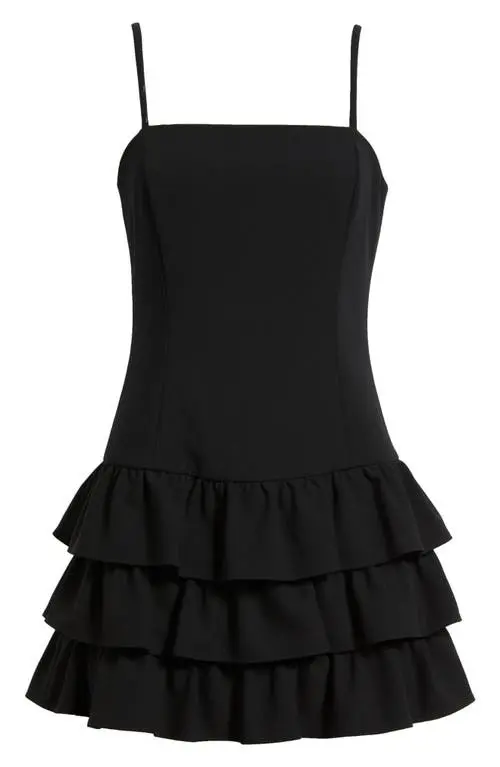 French Connection Tiered Ruffle Mini Dress - Black
