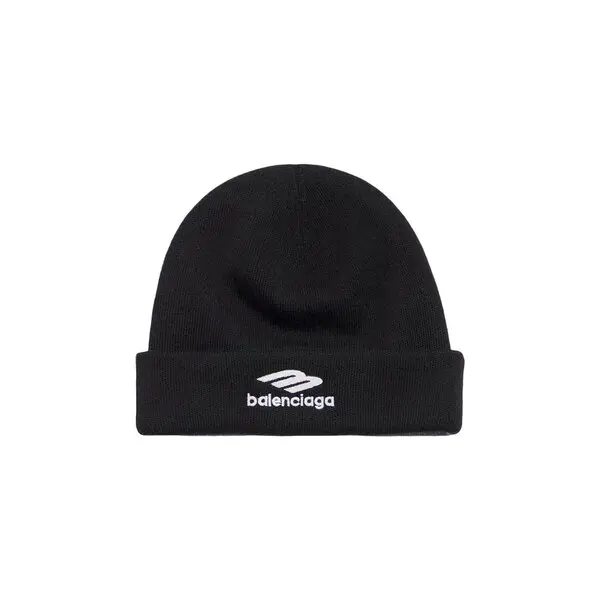 Balenciaga Logo Beanie Hat /grey - Black