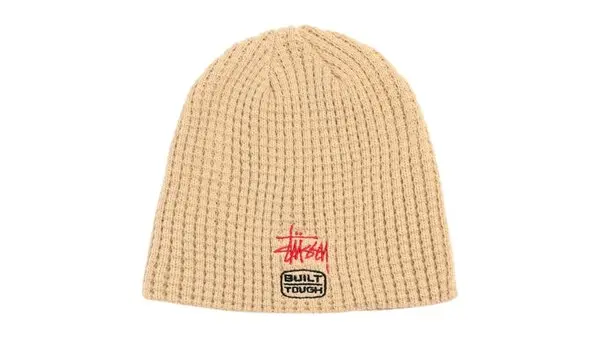 StÜssy Waffle Built Tough Skullcap Beanie - Sand