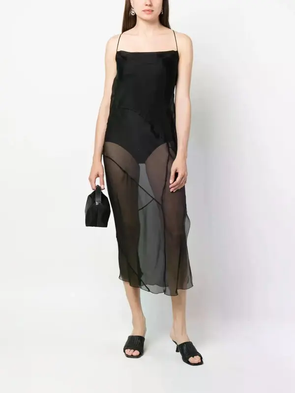 Patrizia Pepe Sheer Silk Slip Dress