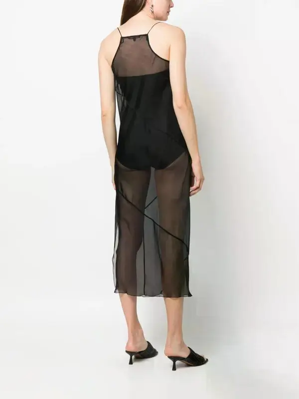 Patrizia Pepe Sheer Silk Slip Dress