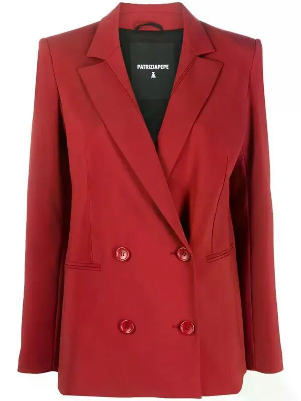 Patrizia Pepe Feather-detail Double-breasted Blazer