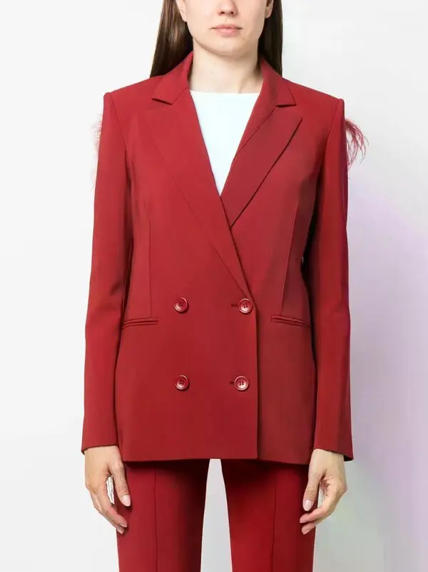 Patrizia Pepe Feather-detail Double-breasted Blazer