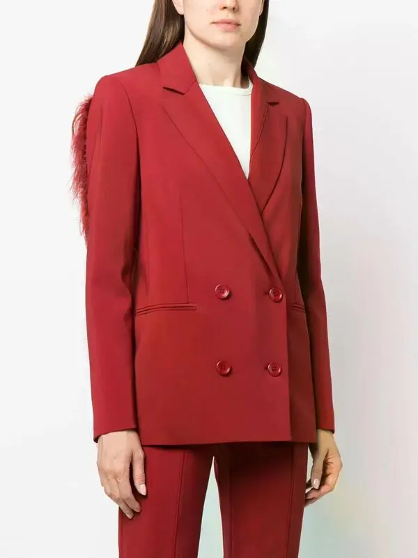 Patrizia Pepe Feather-detail Double-breasted Blazer