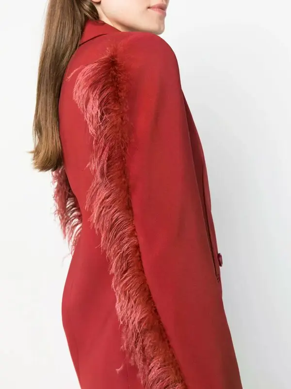 Patrizia Pepe Feather-detail Double-breasted Blazer