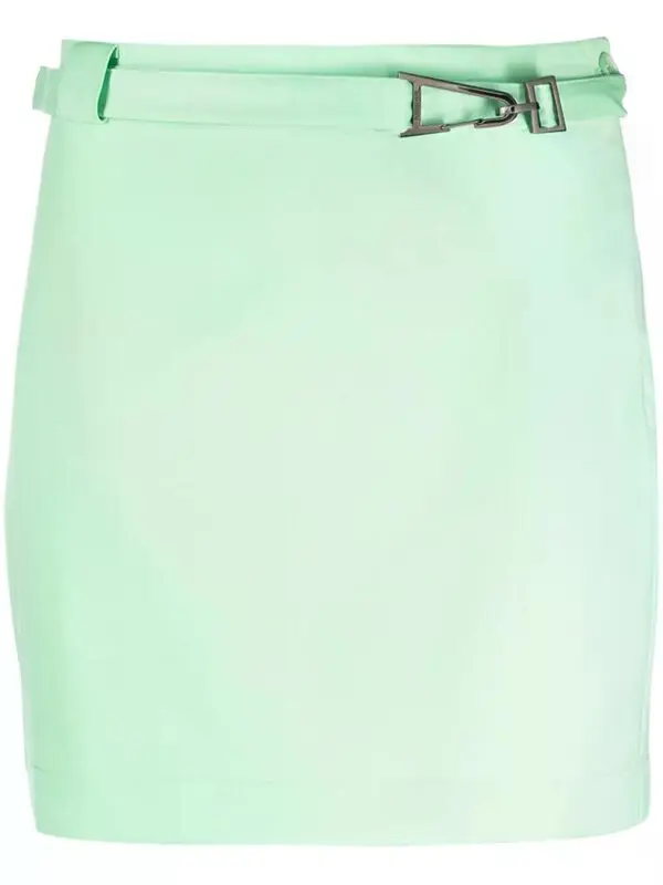 Patrizia Pepe Belted Straight Mini Skirt - Green