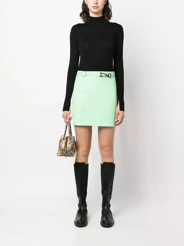Patrizia Pepe Belted Straight Mini Skirt