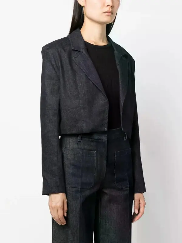 Patrizia Pepe Raw-denim Cropped Jacket