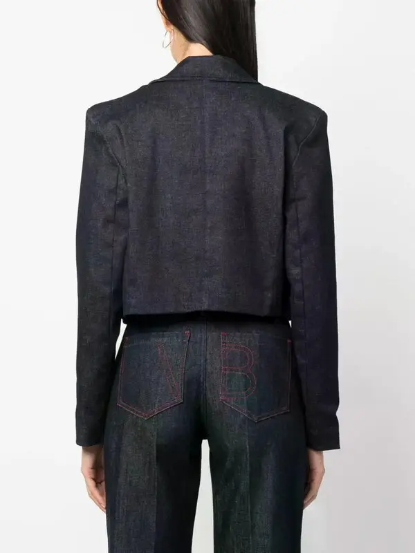 Patrizia Pepe Raw-denim Cropped Jacket