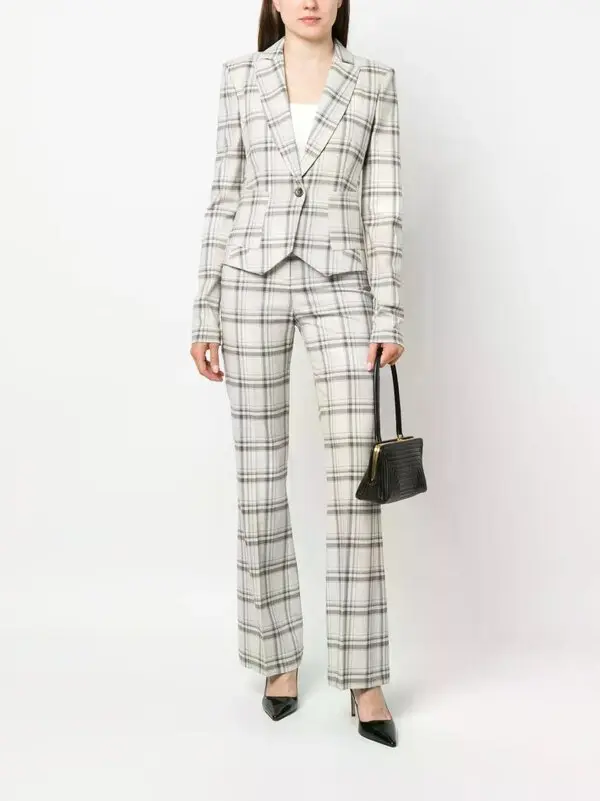Patrizia Pepe Check-patterned Slim-fit Trousers