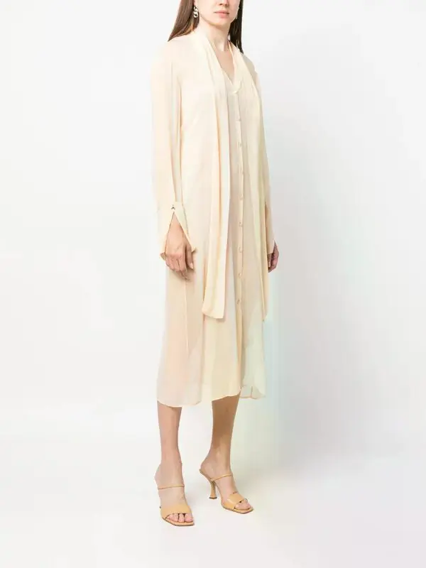 Patrizia Pepe Semi-sheer Buttoned Shirt Dress