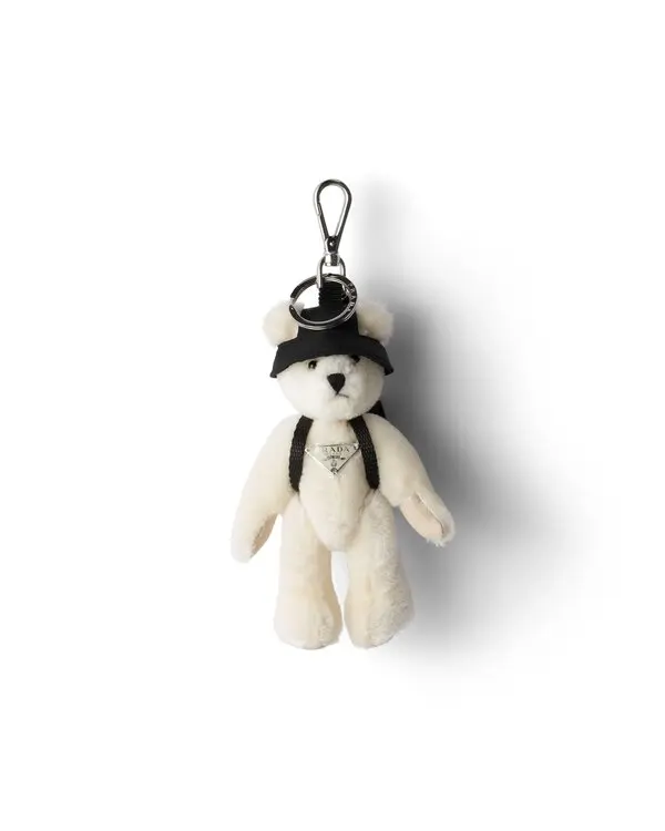 Prada Teddy Keychain Charm - White