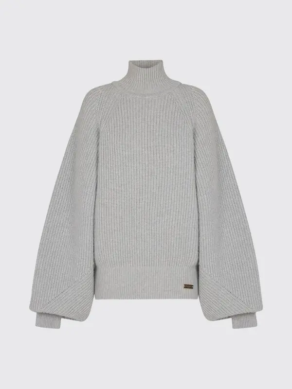 Balmain Ribbed Mock Neck Sweater - Grey