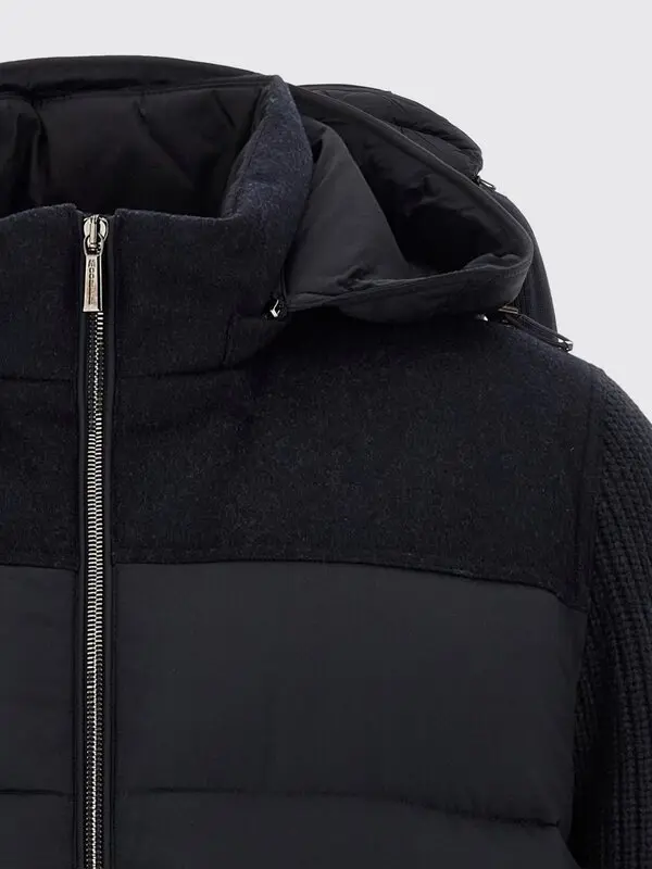 MOORER Quilted Wool And Cashmere Down Jacket With Hood - Blue