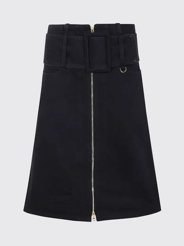 PATOU Belted Denim Skirt