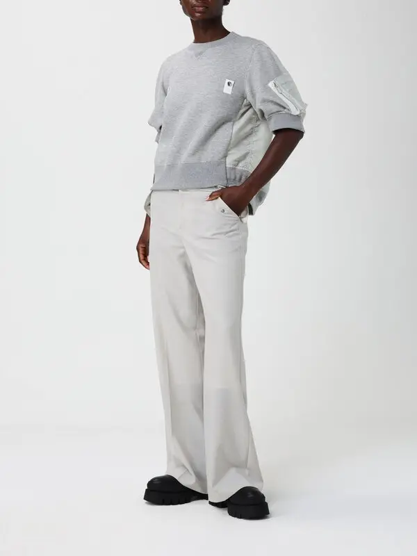 Sacai Wide-leg Tailored Trousers - Beige