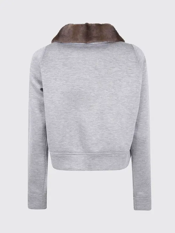 N° 21 Zip-up Sweatshirt With Fur Collar