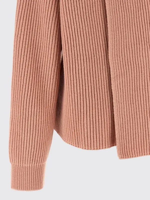 JIL SANDER Ribbed Mock Neck Sweater - Pink