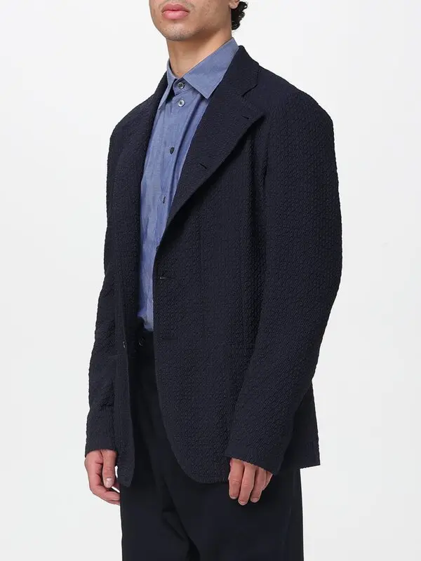 Emporio Armani Textured Blazer - Blue