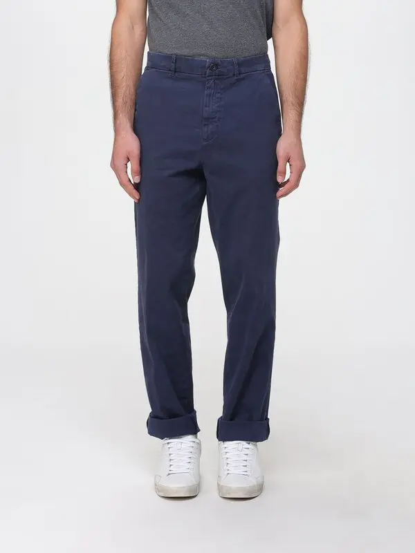 MASON'S Tailored Cotton Trousers - Navy