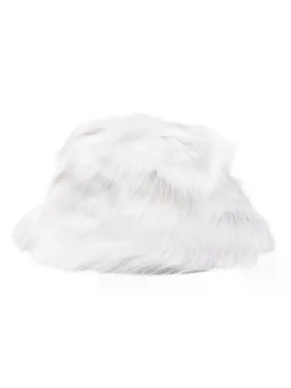 Patrizia Pepe Faux-fur Wide-brim Bucket Hat - Grey