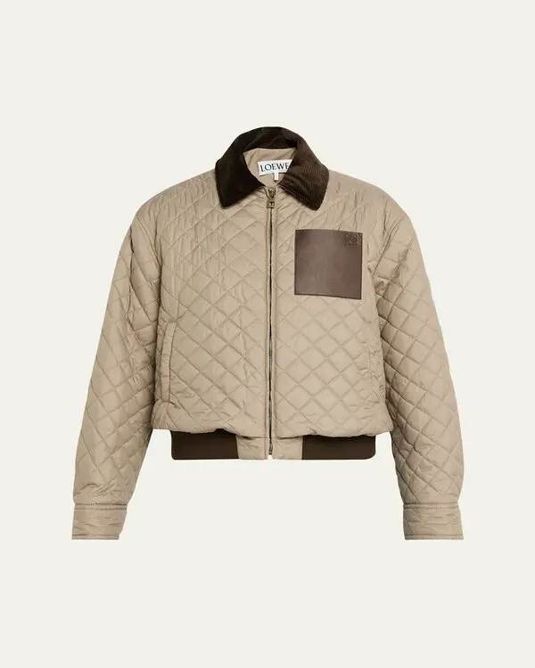 Loewe Corduroy-collar Quilted Barn Jacket