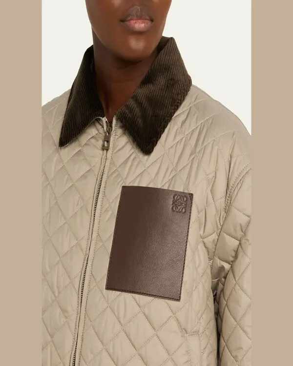 Loewe Corduroy-collar Quilted Barn Jacket