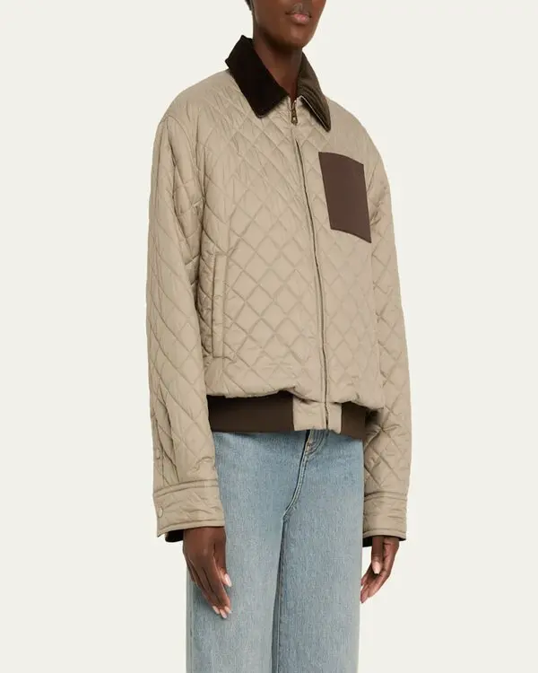 Loewe Corduroy-collar Quilted Barn Jacket