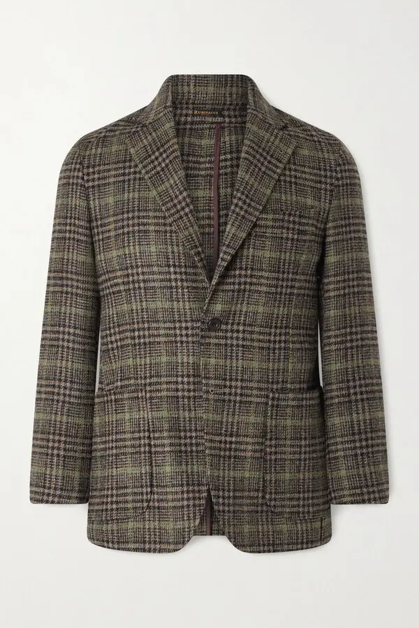 Rubinacci Prince Of Wales Checked Wool Blazer