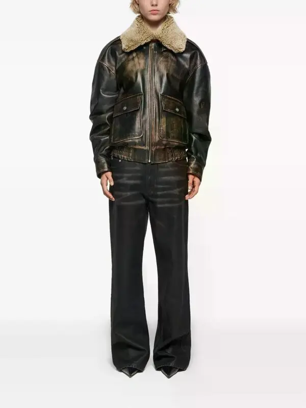 MISBHV Front-pocket Leather Jacket