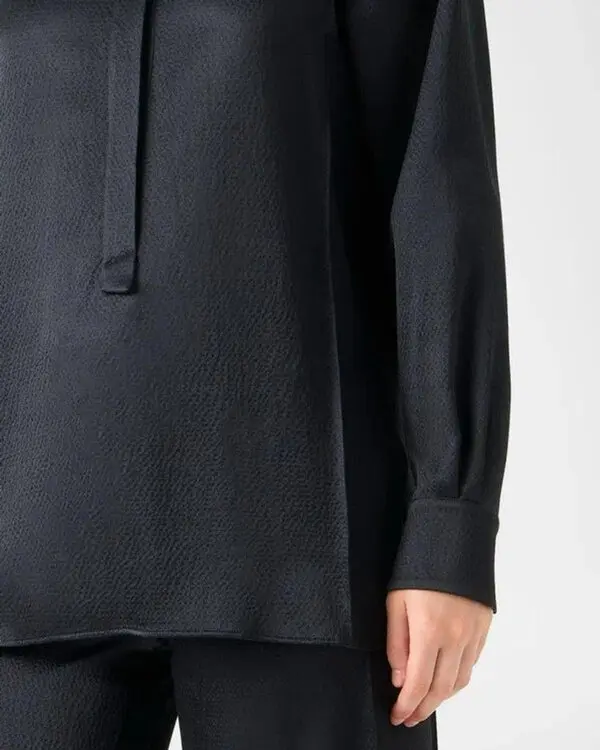 Akris Hammered Silk-wool Shirt - Black
