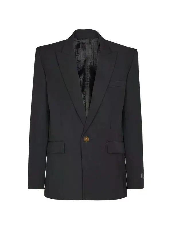Balmain Single-button Wool Jacket - Black