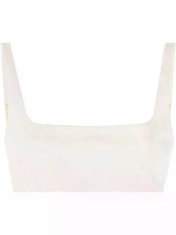 Patrizia Pepe Square-neck Cropped Top - Neutrals