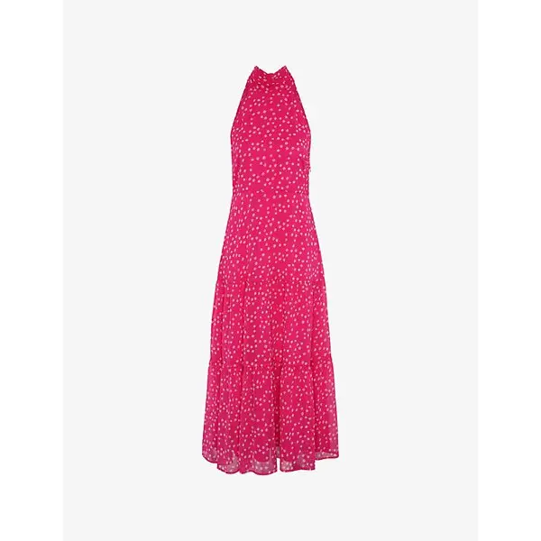 OMNES Floral-print Chiffon Maxi Dress - Pink