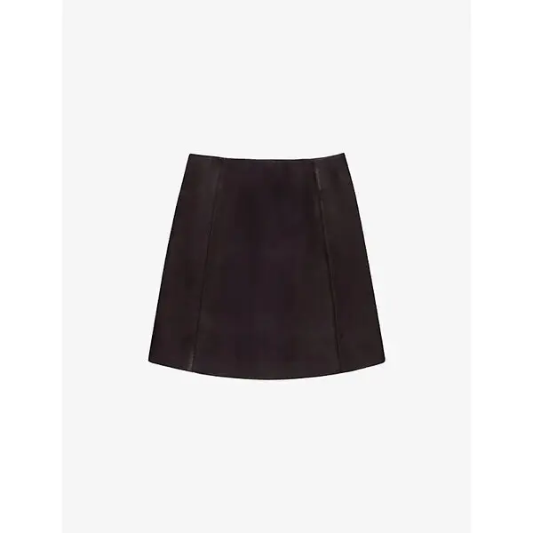 RO&ZO High-rise Leather Mini Skirt
