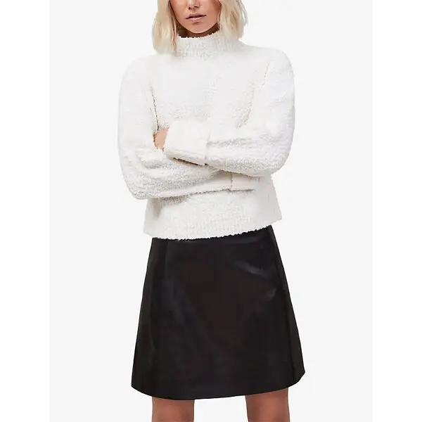 RO&ZO High-rise Leather Mini Skirt