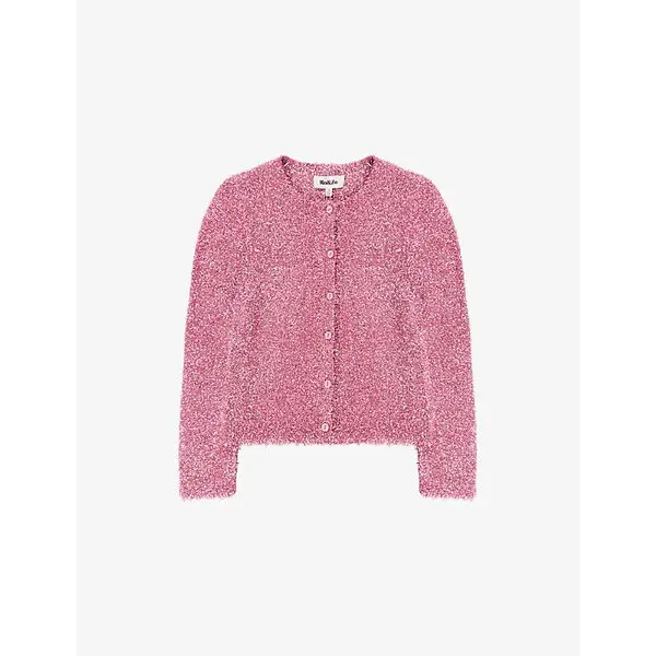 RO&ZO Sparkle Round-neck Knitted Cardigan