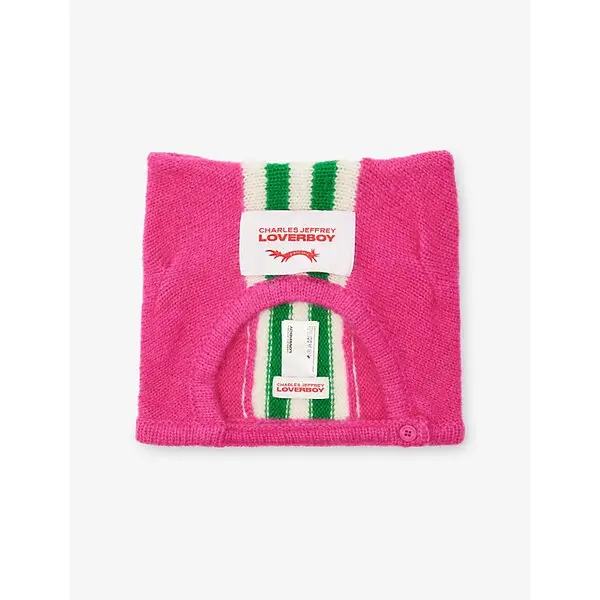 CHARLES JEFFREY LOVERBOY Chunky Knit Beanie With Logo Patch - Pink,green,white