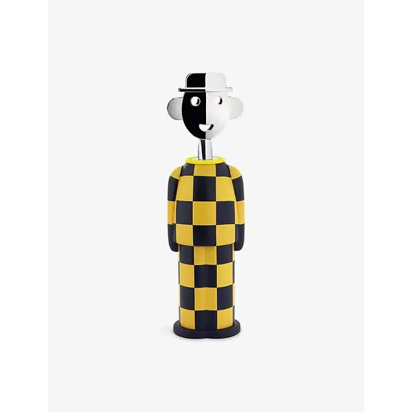 ALESSI Alessandro M. Giallo E Nero Alki-paper And Chrome-plated Zamak Corkscrew 21cm - Yellow And Black