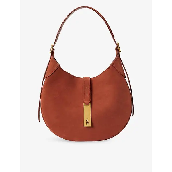 Polo Ralph Lauren Polo Id Suede Shoulder Bag - Auburn