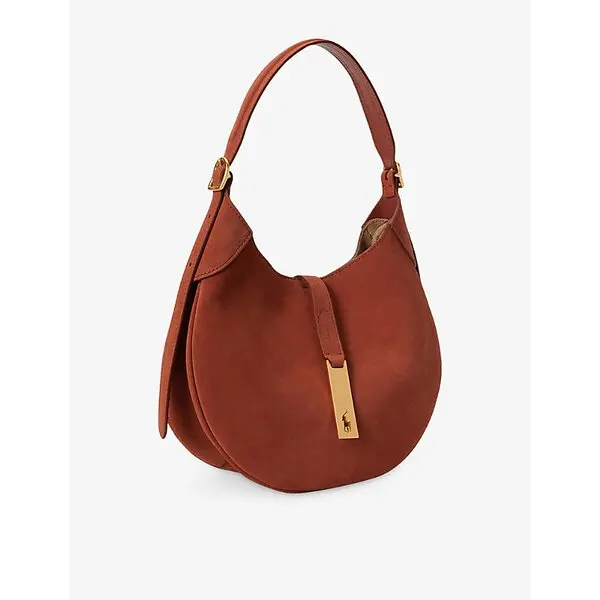 Polo Ralph Lauren Polo Id Suede Shoulder Bag - Auburn