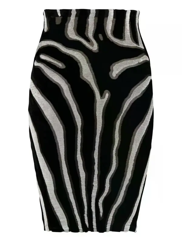 Balmain Zebra-print Velvet Mini Skirt