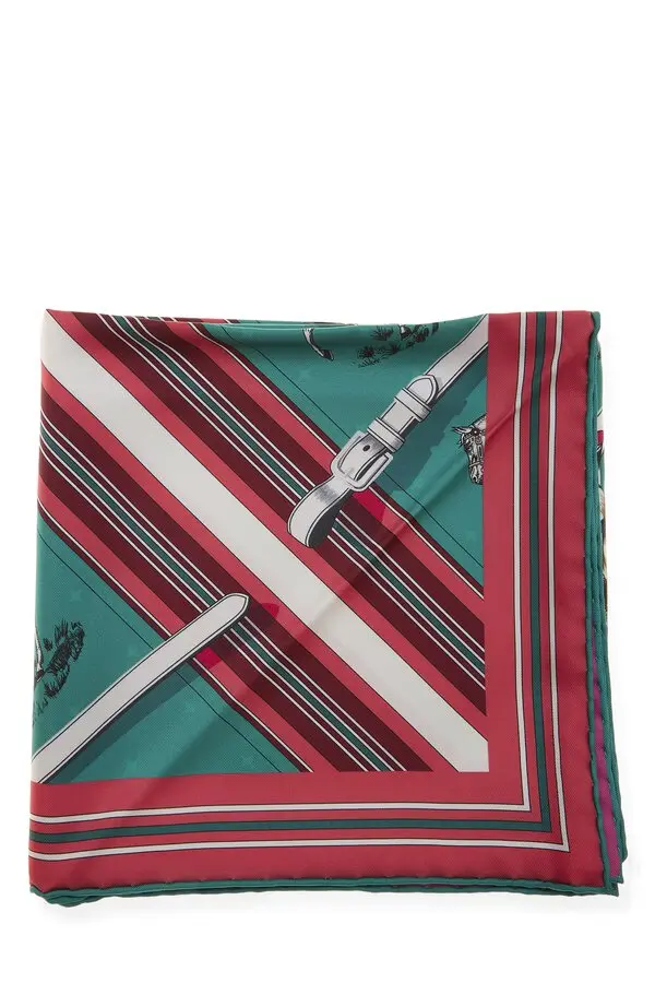 Hermès Multicolor 'couvertures Et Tenues Du Jour' Silk Scarf 90